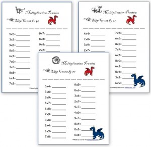 Dragon Themed Multiplication, Division and Addition Worksheet Packs ...