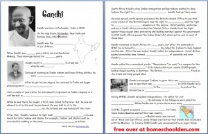 Gandhi (Free Worksheets/Notebook Pages) - Homeschool Den