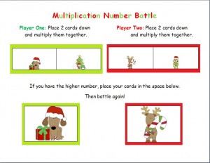 Christmas Math Games (Number Battles, Place Value, Odd-Even ...
