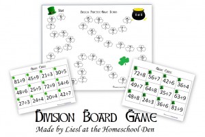 Free St. Patrick's Day Division Board Game - Homeschool Den