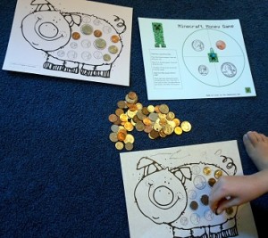 Minecraft Money Game: A Game For Counting Coins - Homeschool Den
