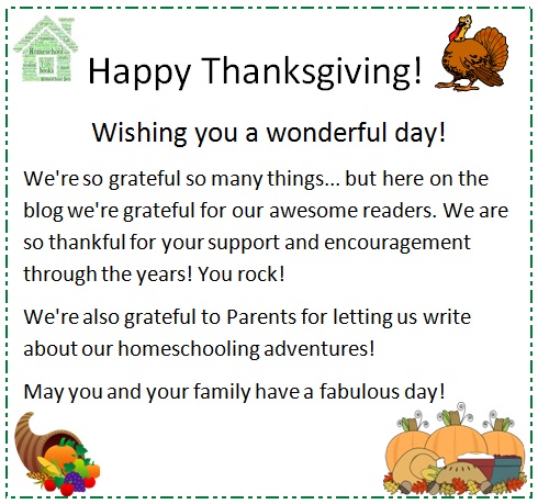 Happy Thanksgiving! - Homeschool Den