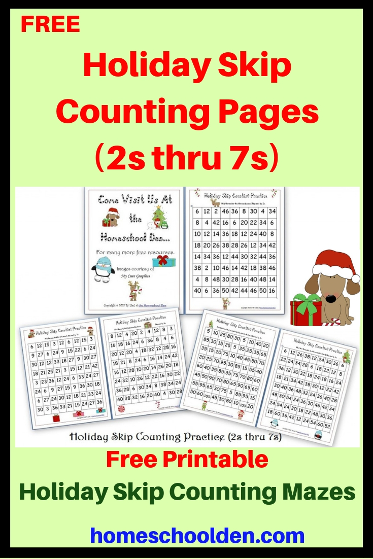Holiday Skip Counting Pages (2s thru 7s) - Homeschool Den