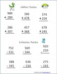 Minecraft Themed Addition Worksheets with Regrouping - Subtraction ...