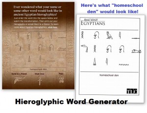 Ancient Egypt - Hieroglyphic Generator - Homeschool Den