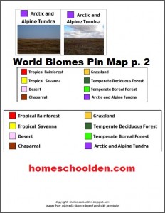 World Biomes Pin Map - Rain Forest, Desert, Savanna, Tundra and More ...