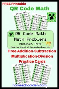 Addition, Subtraction, Multiplication, Division Practice - Minecraft QR ...