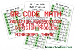 Addition, Subtraction, Multiplication, Division Practice - Minecraft QR ...