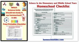 Science Checklist for Elementary and Middle School Updated - Homeschool Den