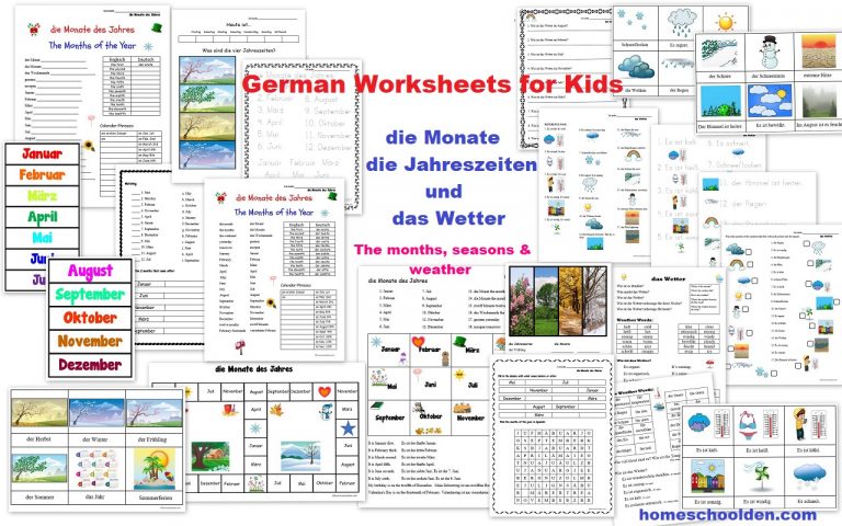 German Conversation Practice Set: Weather, Days of the Week, Months ...