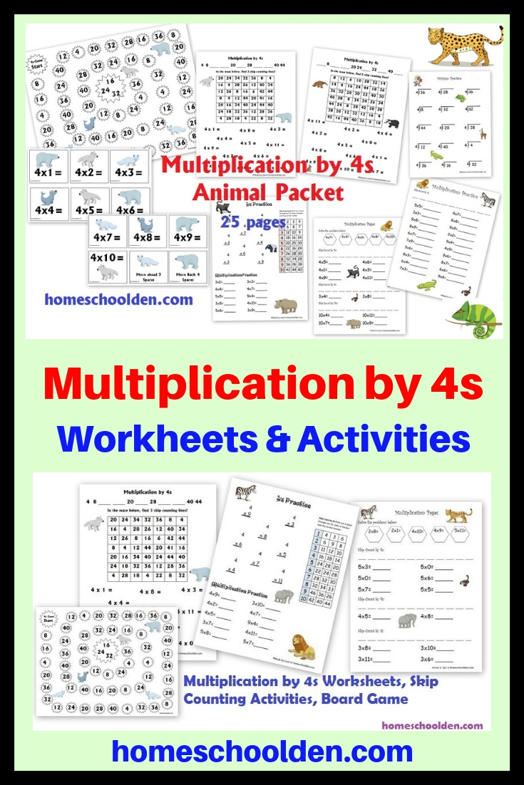 Multiplication Facts - 4s and 9s Packets (and More!) - Homeschool Den