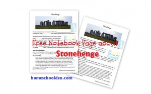 Free Notebook Page about Stonehenge - Homeschool Den
