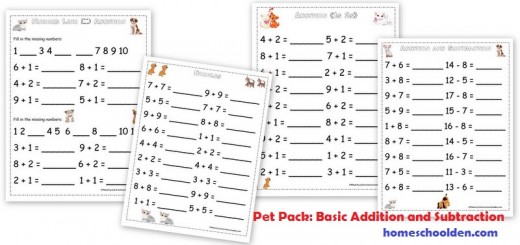 Addition and Subtraction Pet Pack! - Homeschool Den