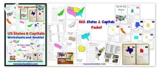 USA States and Capitals Packet - Homeschool Den