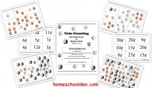Coin Counting File Folder Game - Homeschool Den