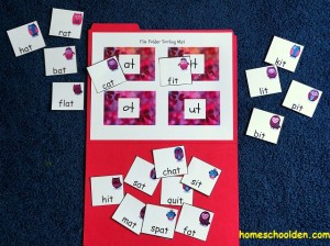 File Folder Games - CVC Words -at -it -ot -ut - Homeschool Den