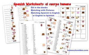Free Spanish Worksheet: Parts of the Body - El Cuerpo - Homeschool Den