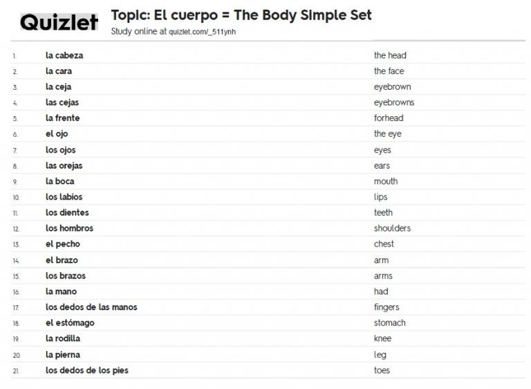 Free Spanish Worksheet: Parts of the Body - El Cuerpo - Homeschool Den