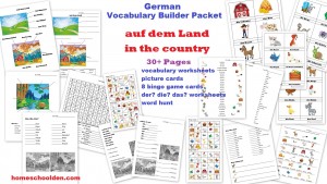 German Worksheets: auf dem Land, der Bauernhof (in the country, the ...
