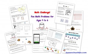 Math Challenge Packet for Ages 4 to 6 - FREE! - Homeschool Den