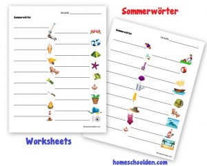 Sommer Wortschatz - German Worksheets and Activities - Homeschool Den