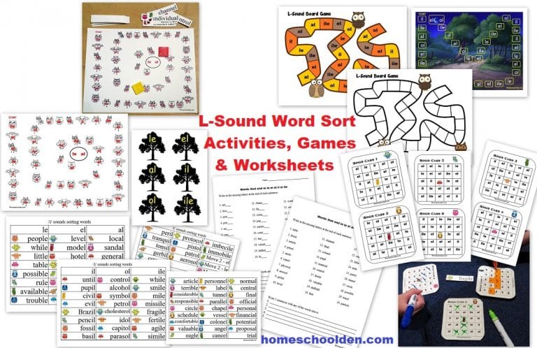 Spelling Word Endings -le -el -al -il -ol -ile Word Sort, Games, and ...