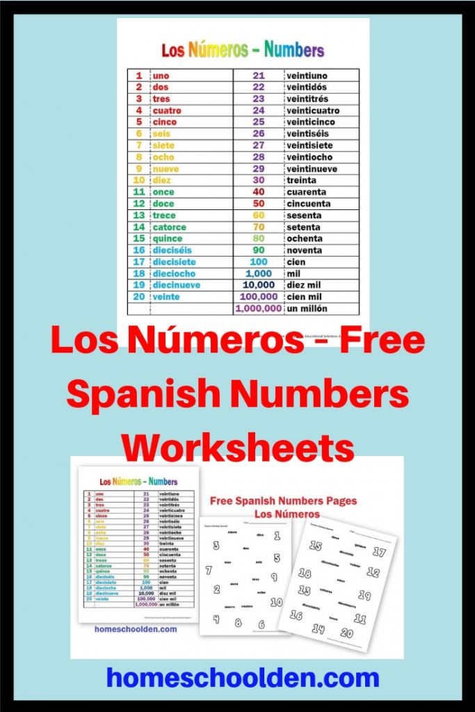 Los Números – Free Spanish Numbers Worksheets - Homeschool Den
