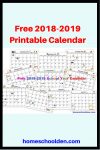 Free 2018-2019 Calendar Printable - Homeschool Den