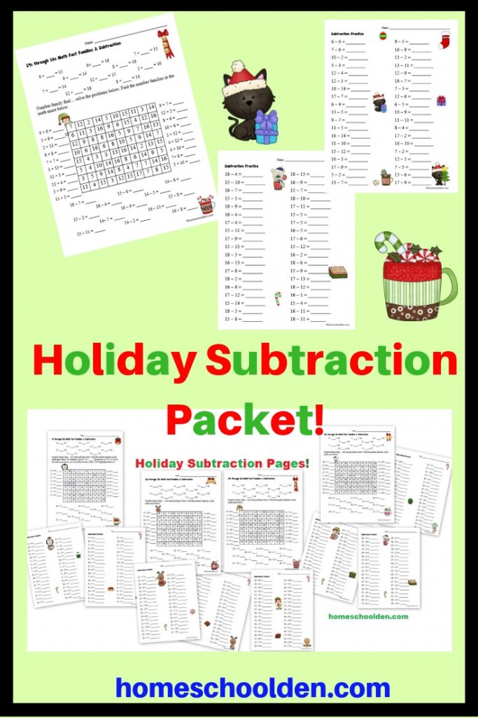 New Holiday Subtraction Packet Added to the Math Bundle! - Homeschool Den