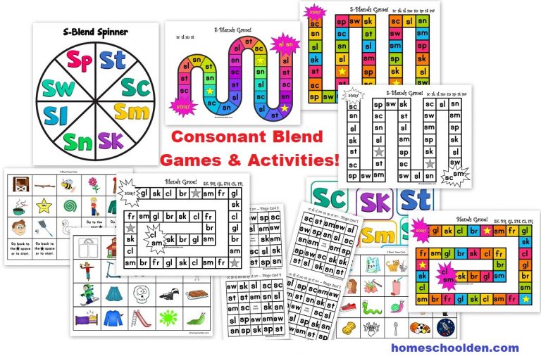 S-Blend Worksheets and Activities - Homeschool Den