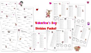 Division Practice Worksheets - Valentine's Day or Desert Themed Packets ...