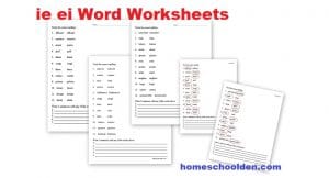 ie ei Words - Worksheets and Activities - Homeschool Den