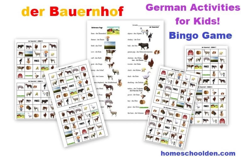 German Worksheets - der Bauernhof - the Farm - Homeschool Den