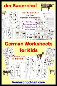 German Worksheets - der Bauernhof - the Farm - Homeschool Den