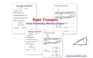 Free Right Triangles Review Worksheets - Homeschool Den