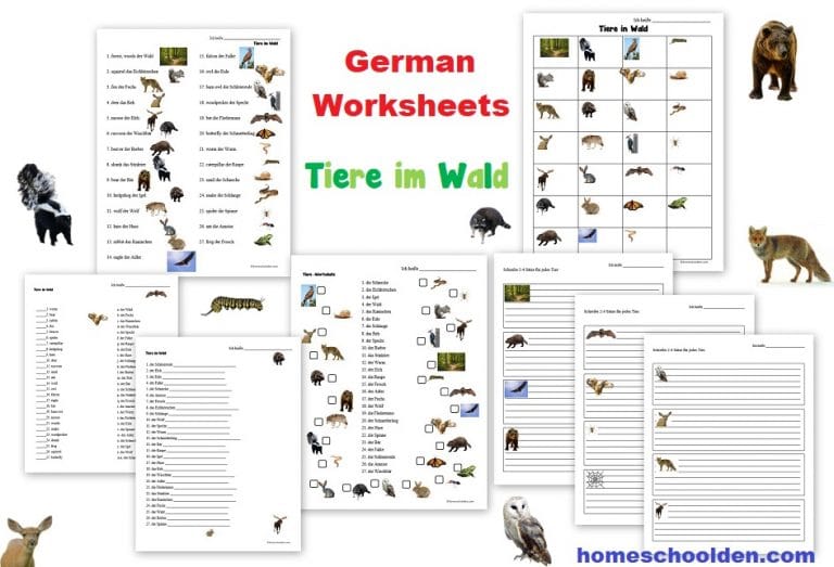Free German Worksheet Packet on Animals - Homeschool Den