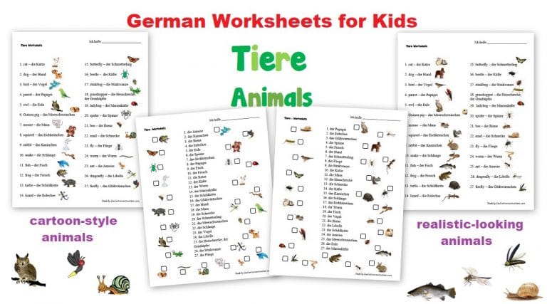 Free German Worksheet Packet on Animals - Homeschool Den