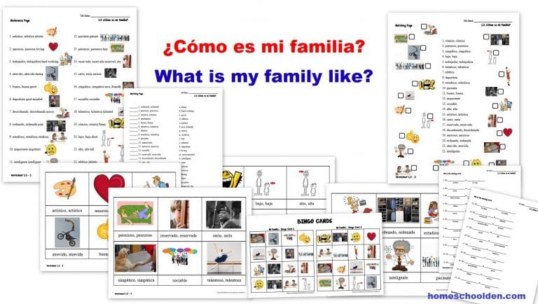 Spanish Worksheets for Kids - Mi familia - My family - Homeschool Den
