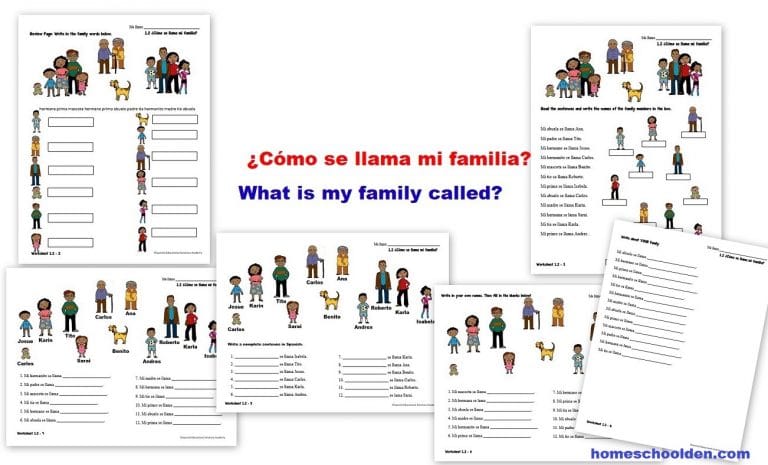 Spanish Worksheets for Kids - Mi familia - My family - Homeschool Den