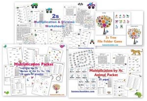 Free Fall Multiplication Worksheets 2s 5s 10s - Homeschool Den