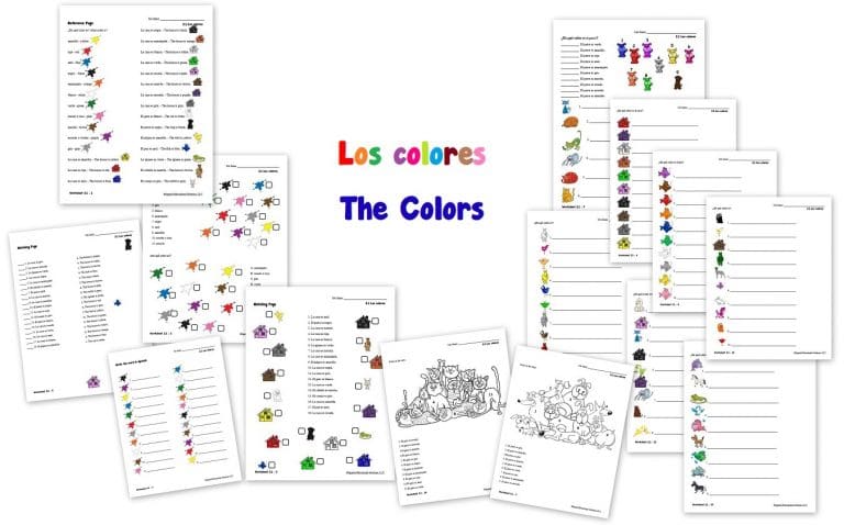 Spanish Worksheets - Navidad Los Colores - Homeschool Den