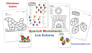 Spanish Worksheets - Navidad Los Colores - Homeschool Den