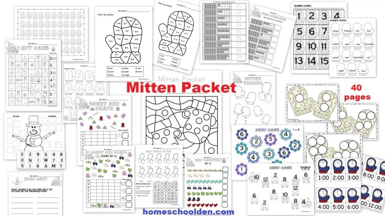 The Mitten - Free Animal Printable Activities - Homeschool Den