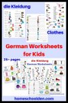 German Clothing Worksheets for Kids - die Kleidung - Homeschool Den