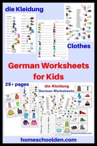 German Clothing Worksheets for Kids - die Kleidung - Homeschool Den