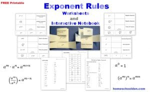 Free Exponents Rules Worksheets - Homeschool Den