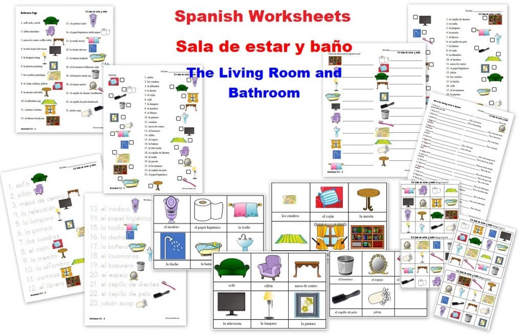 Spanish Worksheets for Kids - My House and Chores - Homeschool Den