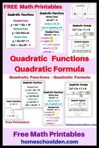 High School Math Posters (Free Quadratic Equation Printables ...