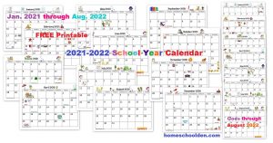 Free 2021-2022 Calendar Printable - Homeschool Den