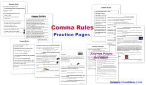 Comma Worksheets - Homeschool Den
